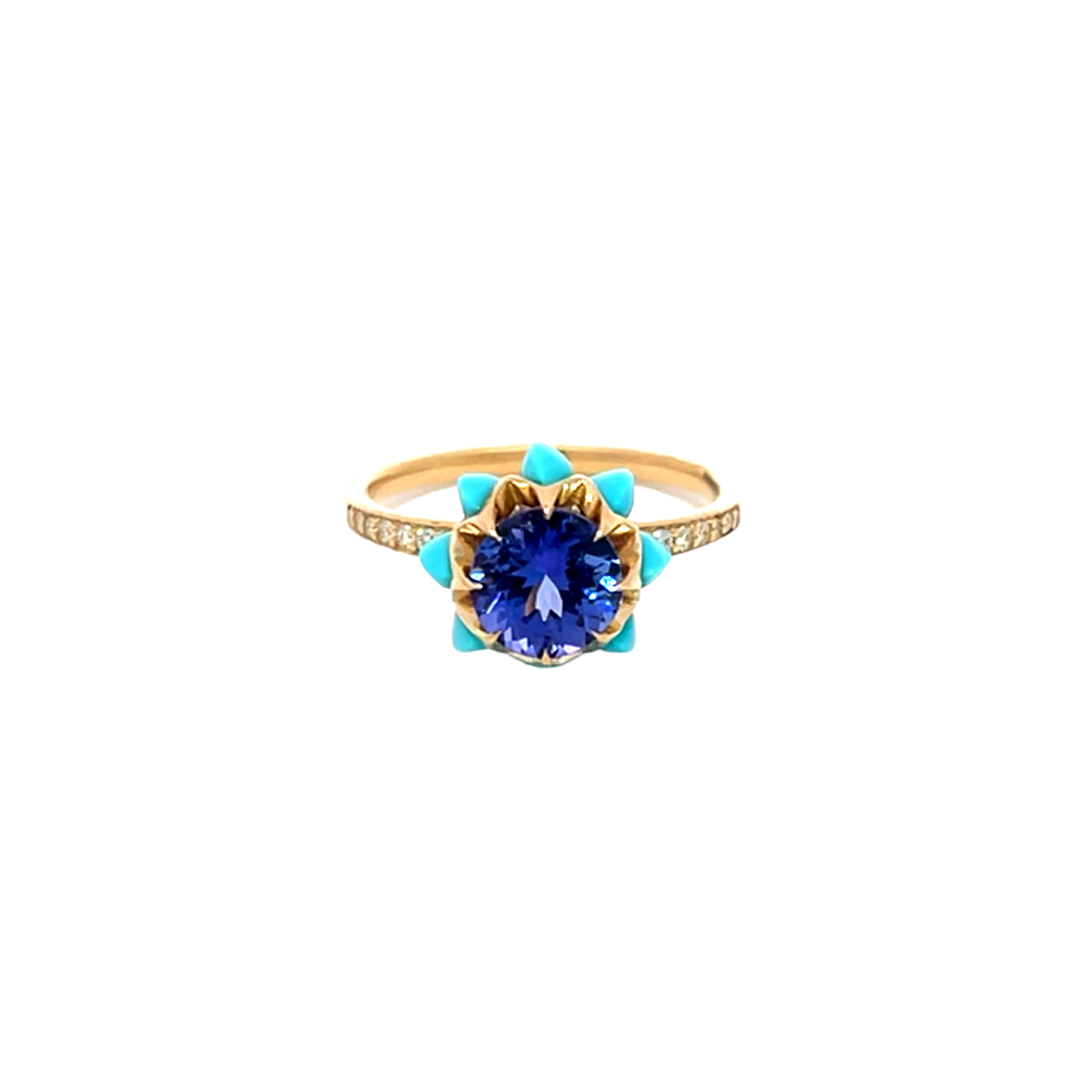Tanzanite Round Queen Protea Ring – Taz Watson Fine Jewellery